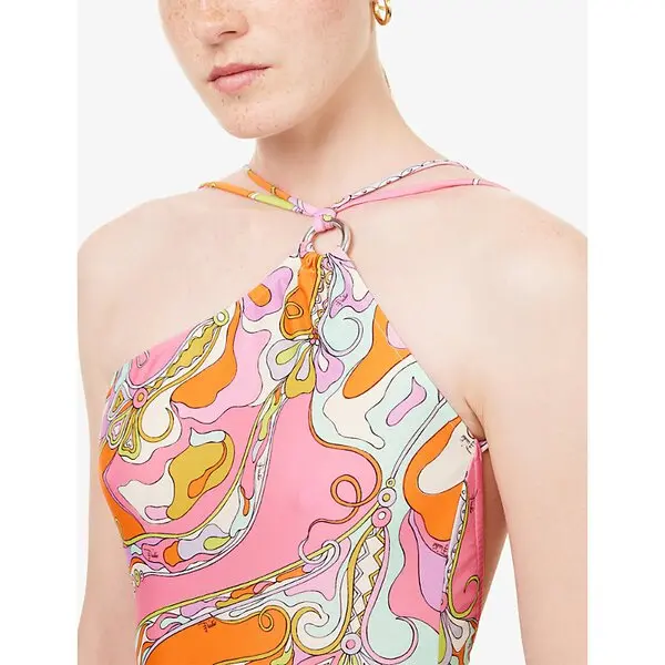 Emilio Pucci One-shoulder Printed Swimsuit - Multicolor