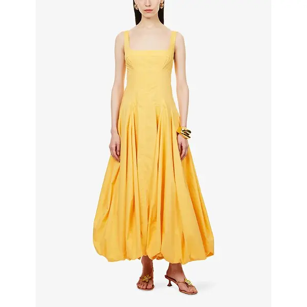 Simkhai Hally Bubble-hem Cotton Midi Dress