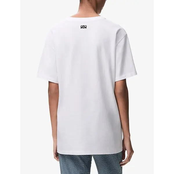Loewe Branded Cotton-blend T-shirt - White