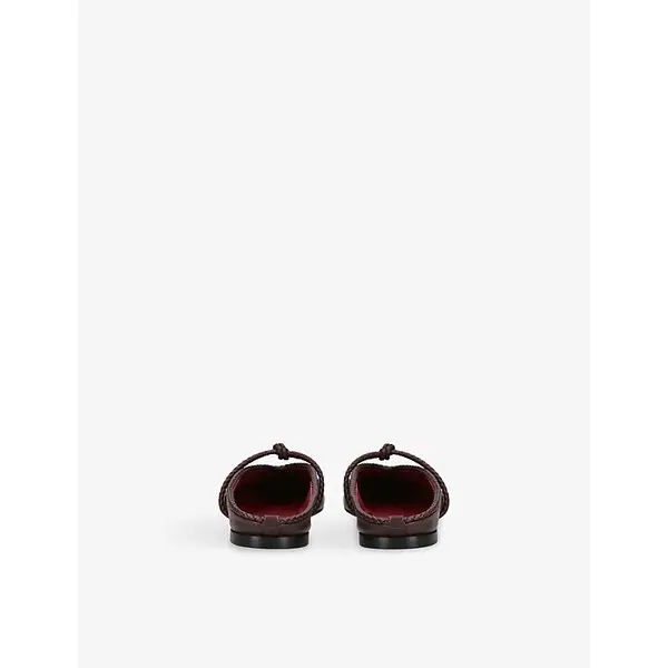 Bottega Veneta Ballerina Leather Mules - Wine