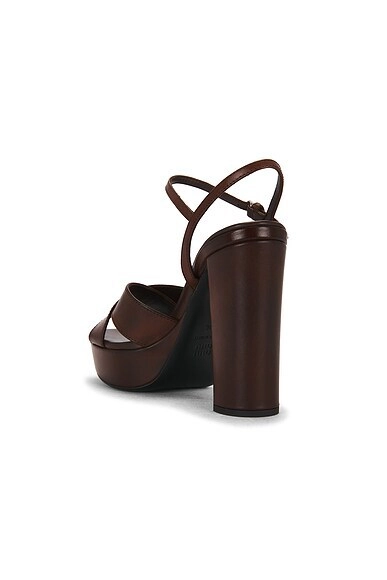Miu Miu Leather Plateau Sandal - Caffe