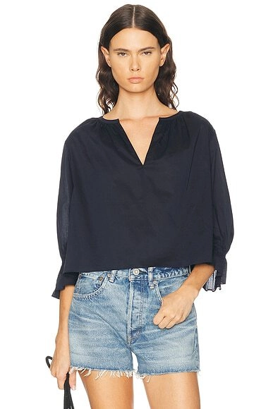 FRAME The Poet Blouse - Navy