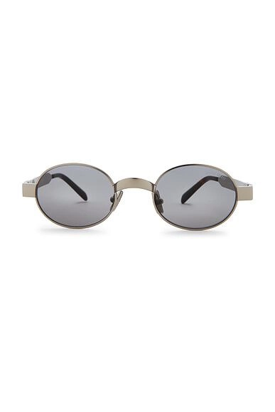 Miu Miu Oval Metal Sunglasses - Old Silver