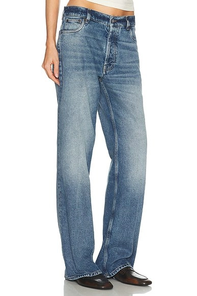 Miu Miu Wide Leg Jeans In Blue Denim