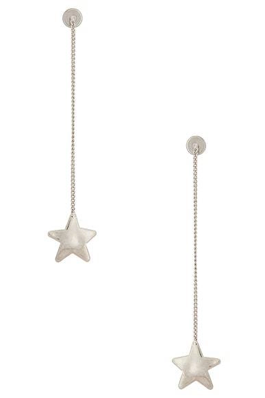 JIL SANDER Star Drop Earrings - Silver