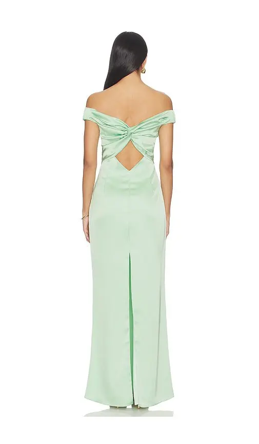 Katie May Liu Satin Gown - Mint