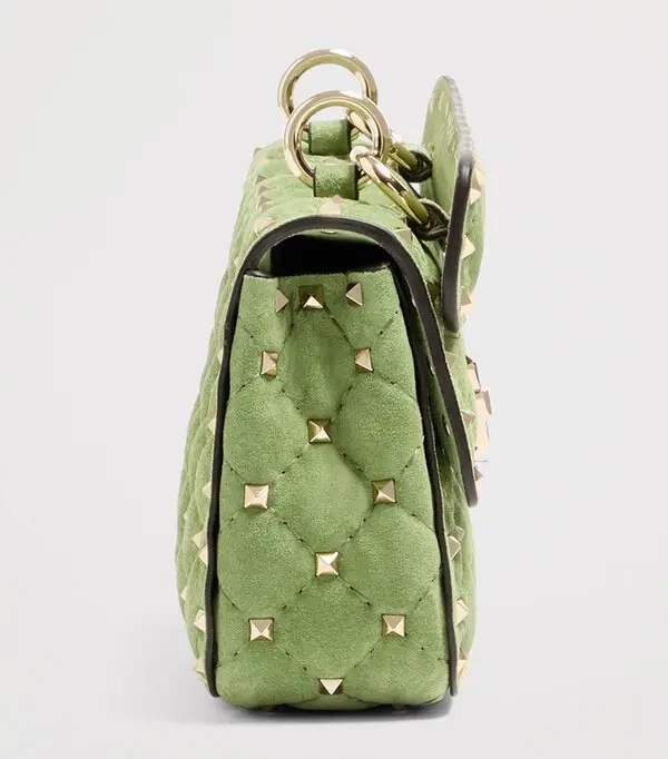 Valentino Garavani Small Suede Rockstud Spike Shoulder Bag