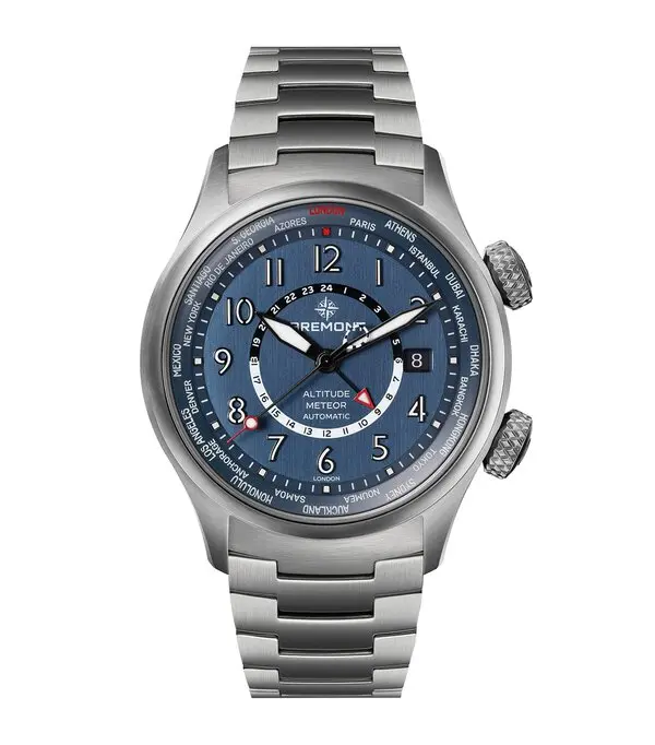 BREMONT Titanium Altitude Meteor Time Zones Watch - Blue