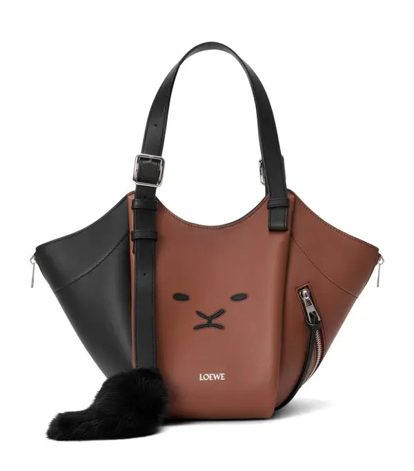 Loewe Lion Intarsia Hammock Flip Tote Bag
