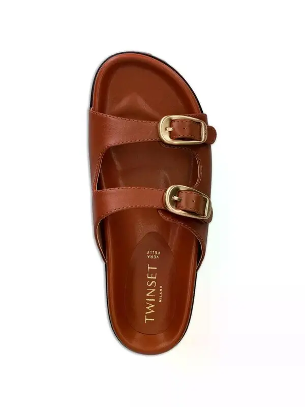 TWINSET Leather Buckle Slides