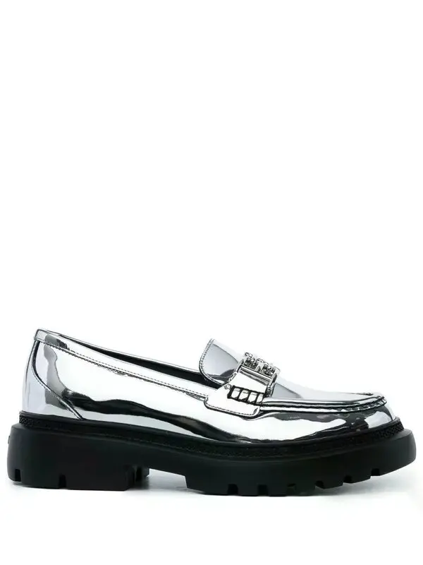 Bally Gioia Chunky Metallic Leather Loafers