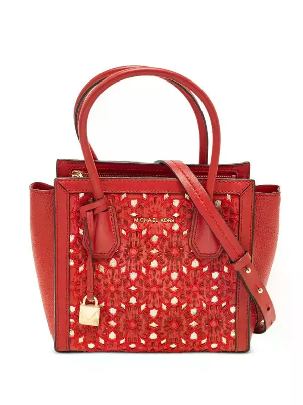 Michael Kors Mercer Studio Floral Cut-out Tote Bag - Red