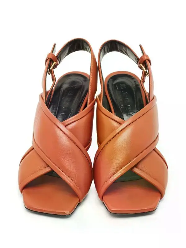 Marni Leather Criss-cross Heeled Sandals