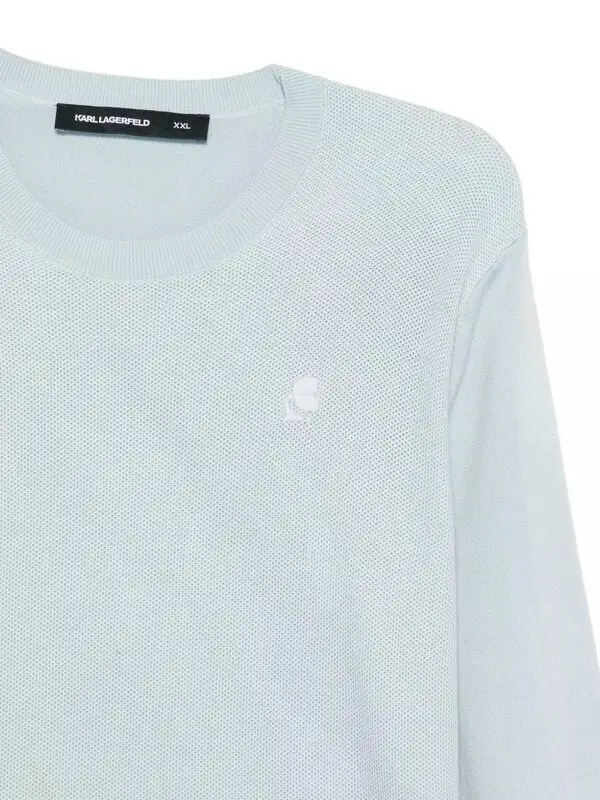 Karl Lagerfeld Logo-embroidered Textured Sweater