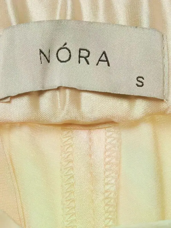 NORA Wide-leg Pleated Satin Trousers