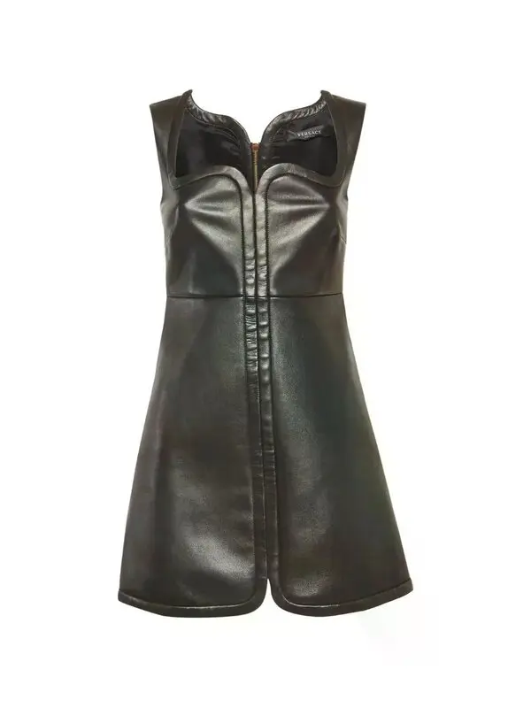 Versace Sleeveless Leather Mini Dress