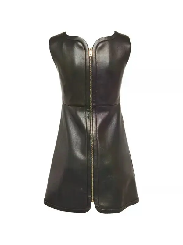 Versace Sleeveless Leather Mini Dress