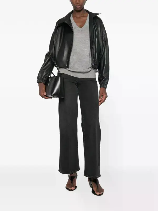 FRAME The Crinkle V-neck Sweater