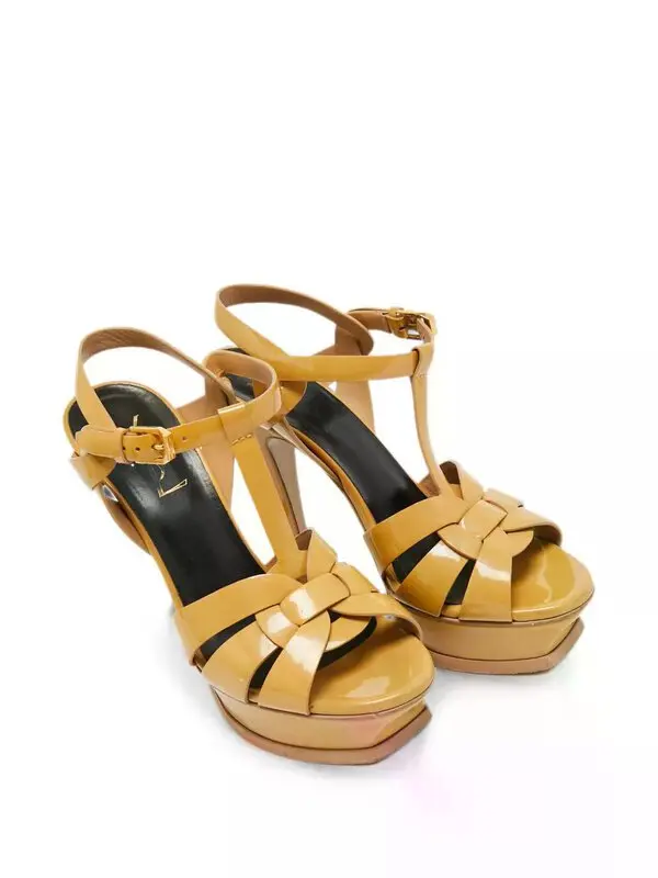 Saint Laurent Tribute Platform Sandals - Yellow
