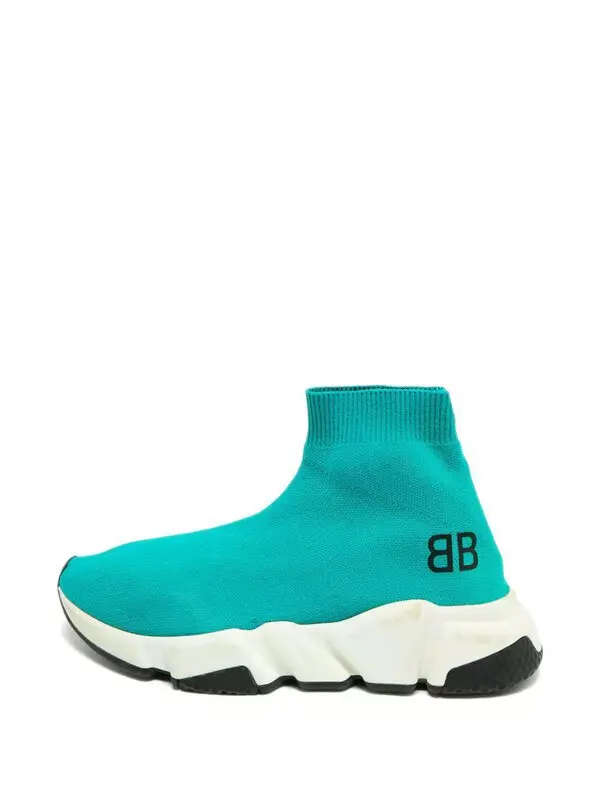 Balenciaga Knit High-top Slip-on Sneakers - Blue