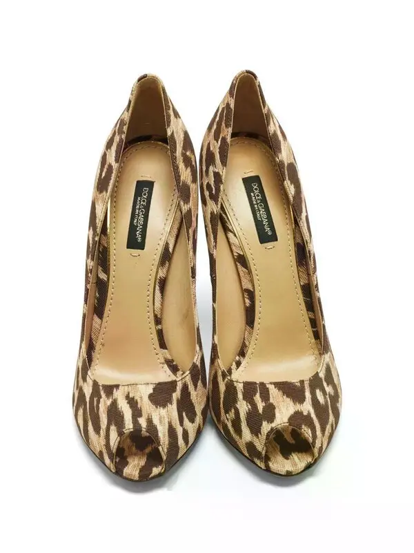 Dolce & Gabbana Leopard-print Peep-toe Pumps