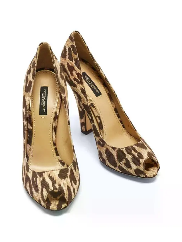 Dolce & Gabbana Leopard-print Peep-toe Pumps