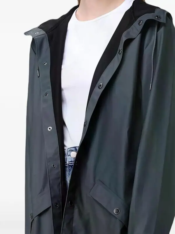 Rains Hooded Press-stud Jacket