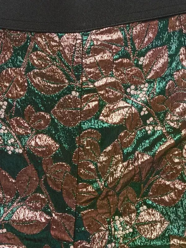 Dolce & Gabbana Green Flower Jacquard Trousers