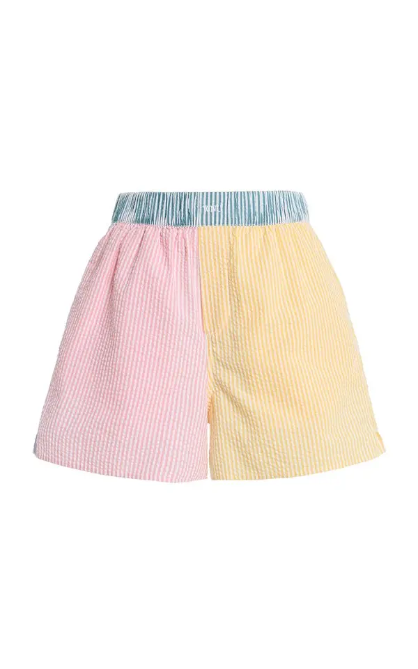 WITH NOTHING UNDERNEATH Seersucker Boxer Shorts - Multi