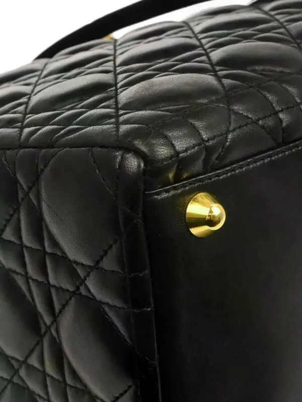 Dior 2000 Large Lady Cannage Tote Bag - Black