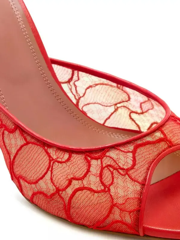Amina Muaddi Alexa 95 Lace Open-toe Mules