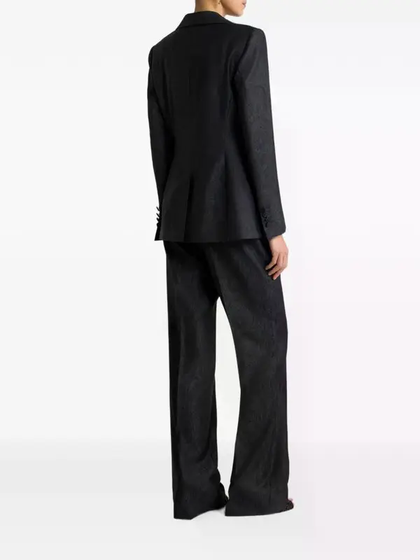 Etro Single-breasted Wool Jacquard Jacket With Arnica Motif