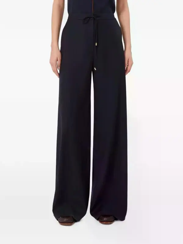 Max Mara Virgin Wool Drawstring Wide-leg Trousers