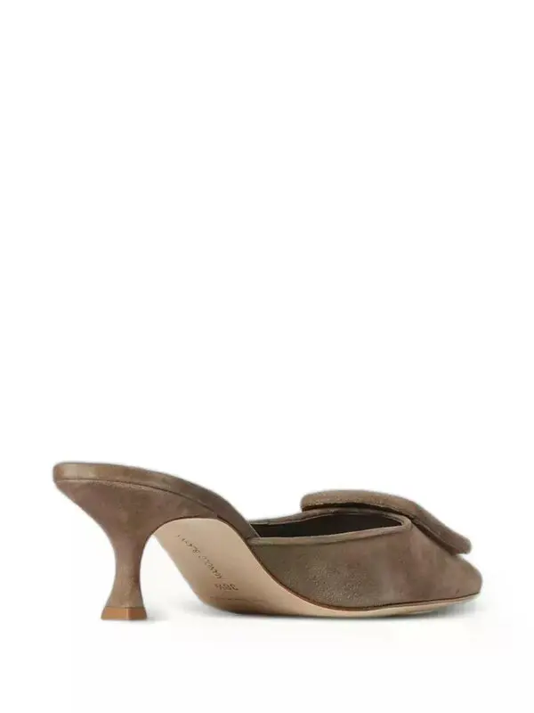 Manolo Blahnik Maysale Suede Mules