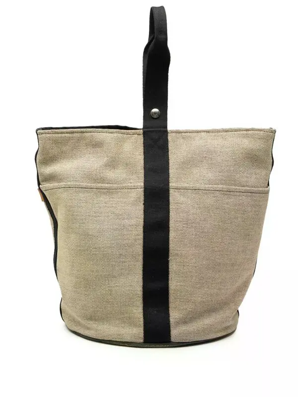 Hermès Toile Saxo Gm Bucket Bag - Neutrals