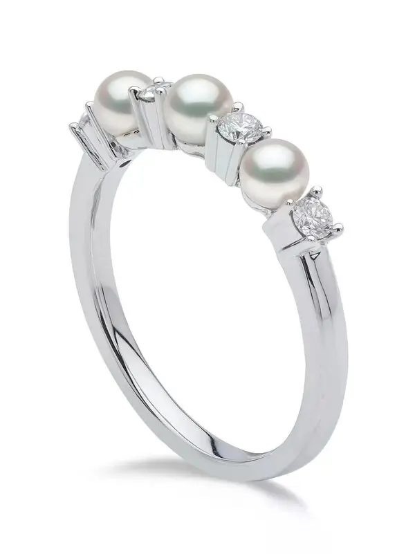 Yoko London 18kt White Gold Akoya Pearl And Diamond Ring - Silver