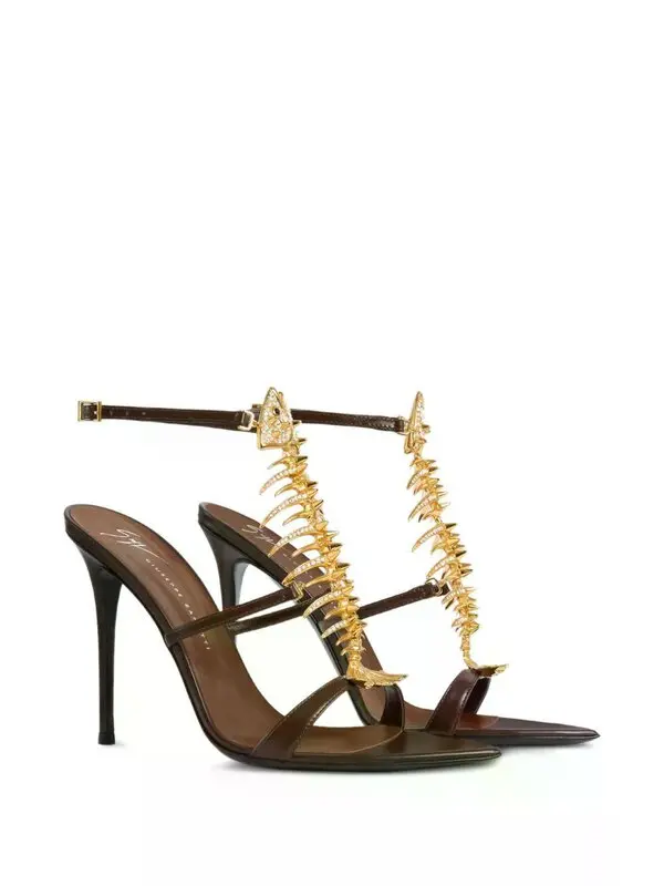 GIUSEPPE ZANOTTI Slim 2.0 105 Leather Sandals - Brown