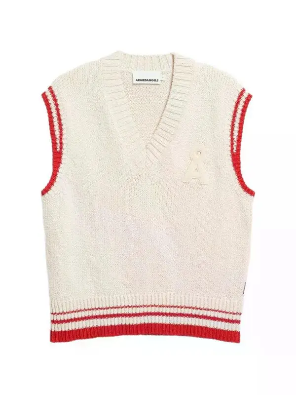 ARMEDANGELS Striped Trim V-neck Vest