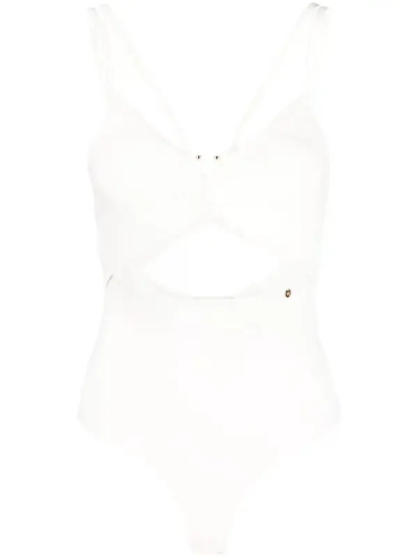 NISSA Cut-out Double-strap Top - White