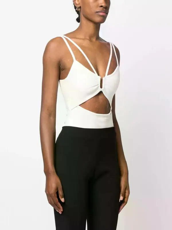 NISSA Cut-out Double-strap Top - White
