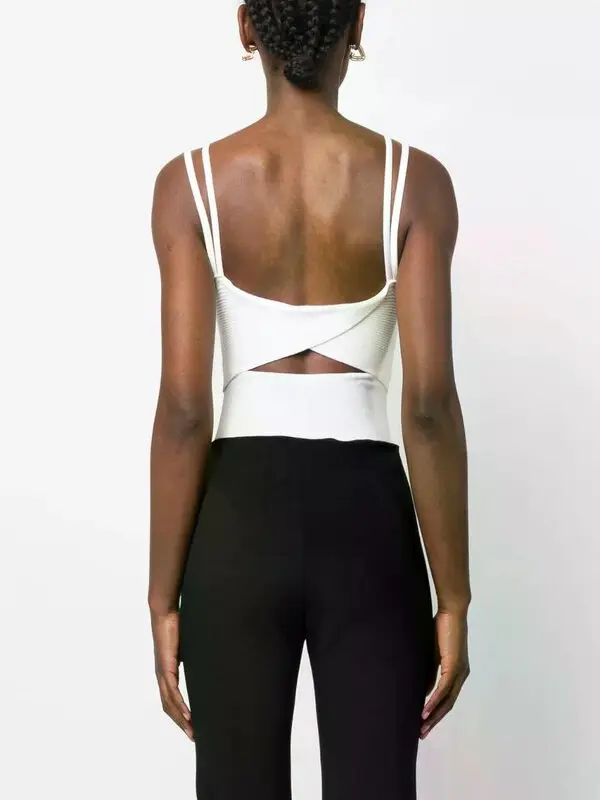 NISSA Cut-out Double-strap Top - White