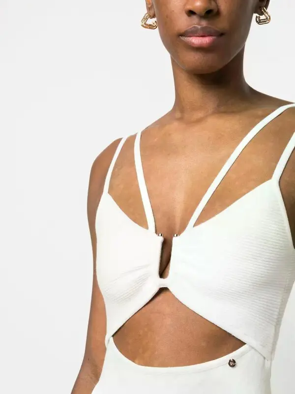 NISSA Cut-out Double-strap Top - White