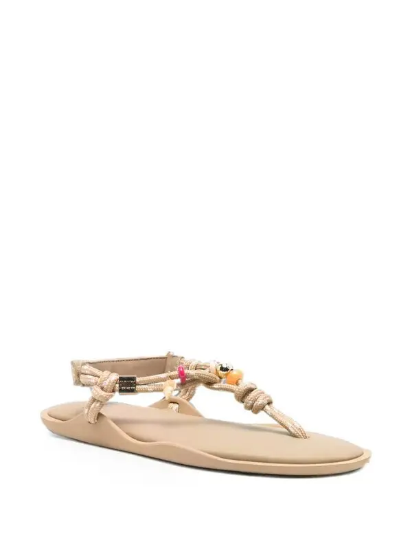 Flowze X Collanine Beaded-rope Sandals - Neutrals