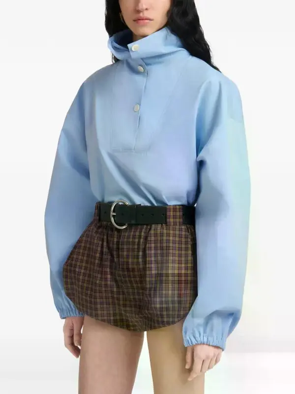 Marni Light Poplin Blouse With High Neck - Blue
