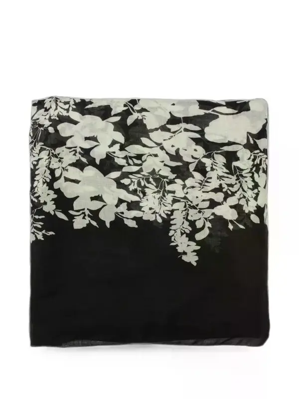 Agnona Floral-print Scarf - Black