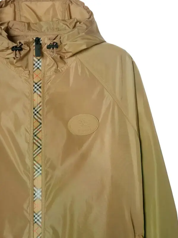 Burberry Hooded Jacket With Check Taping