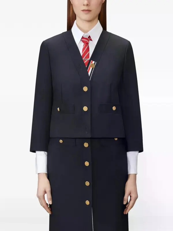 Thom Browne Hopsack Suiting Cardigan