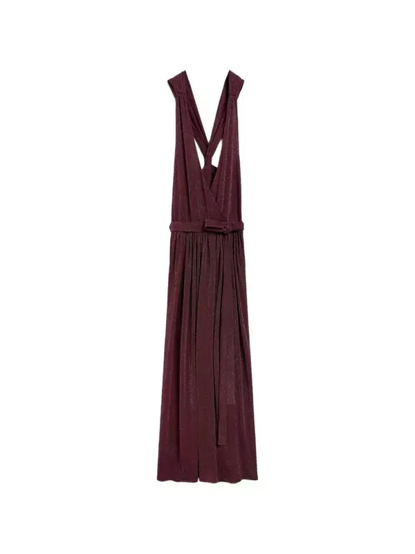 Momoni Sleeveless Halter Neck Dress - Purple