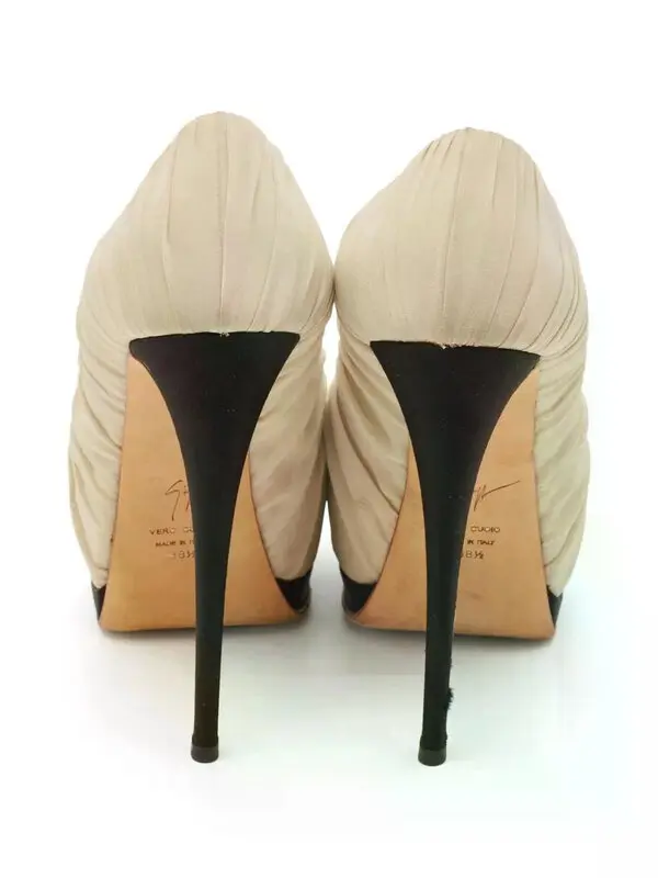 GIANVITO ROSSI Ruched Peep-toe Pumps