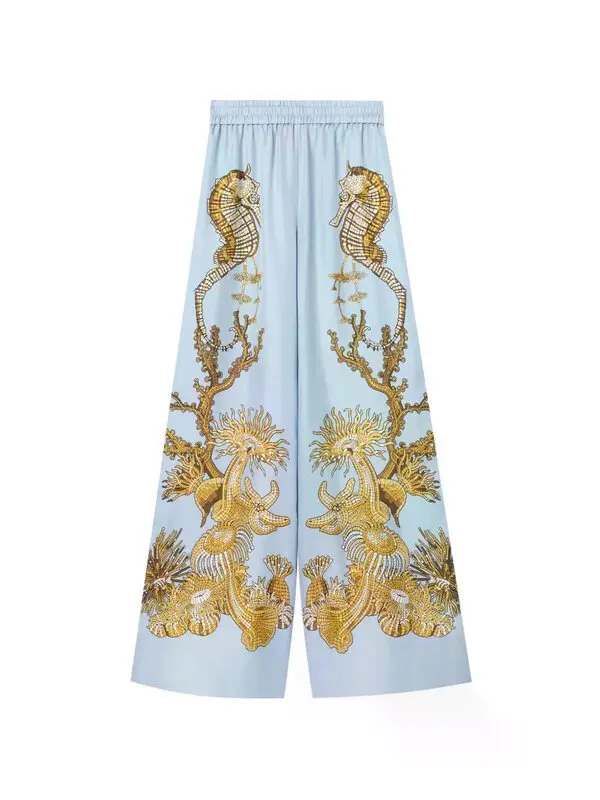 La DoubleJ Palazzo Placed Pants - Blue